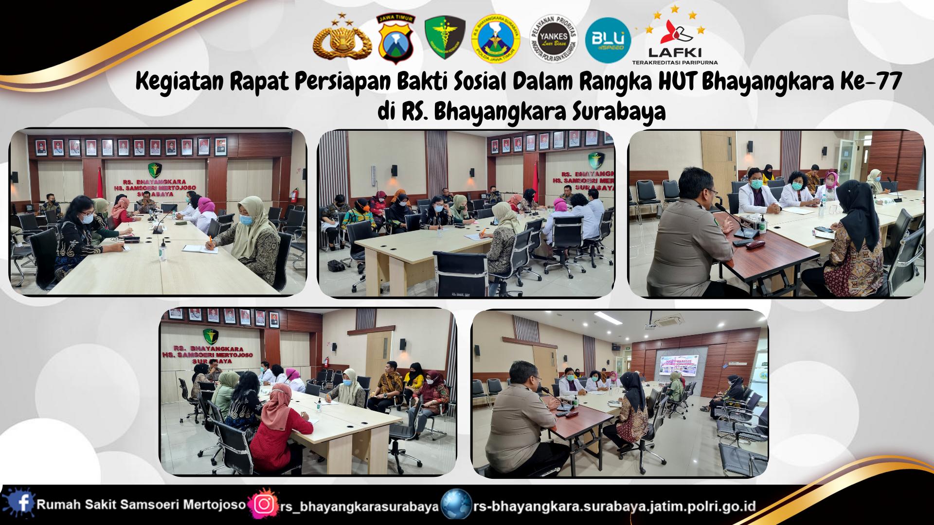 RS. Bhayangkara Surabaya | rapat persiapan bakti sosial dalam rangka hut bhayangkara ke 77 di rs ...